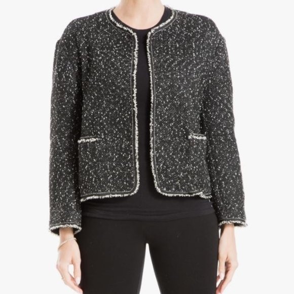 Max Studio | Jackets & Coats | Max Studio Frayed Tweed Short Blazer ...